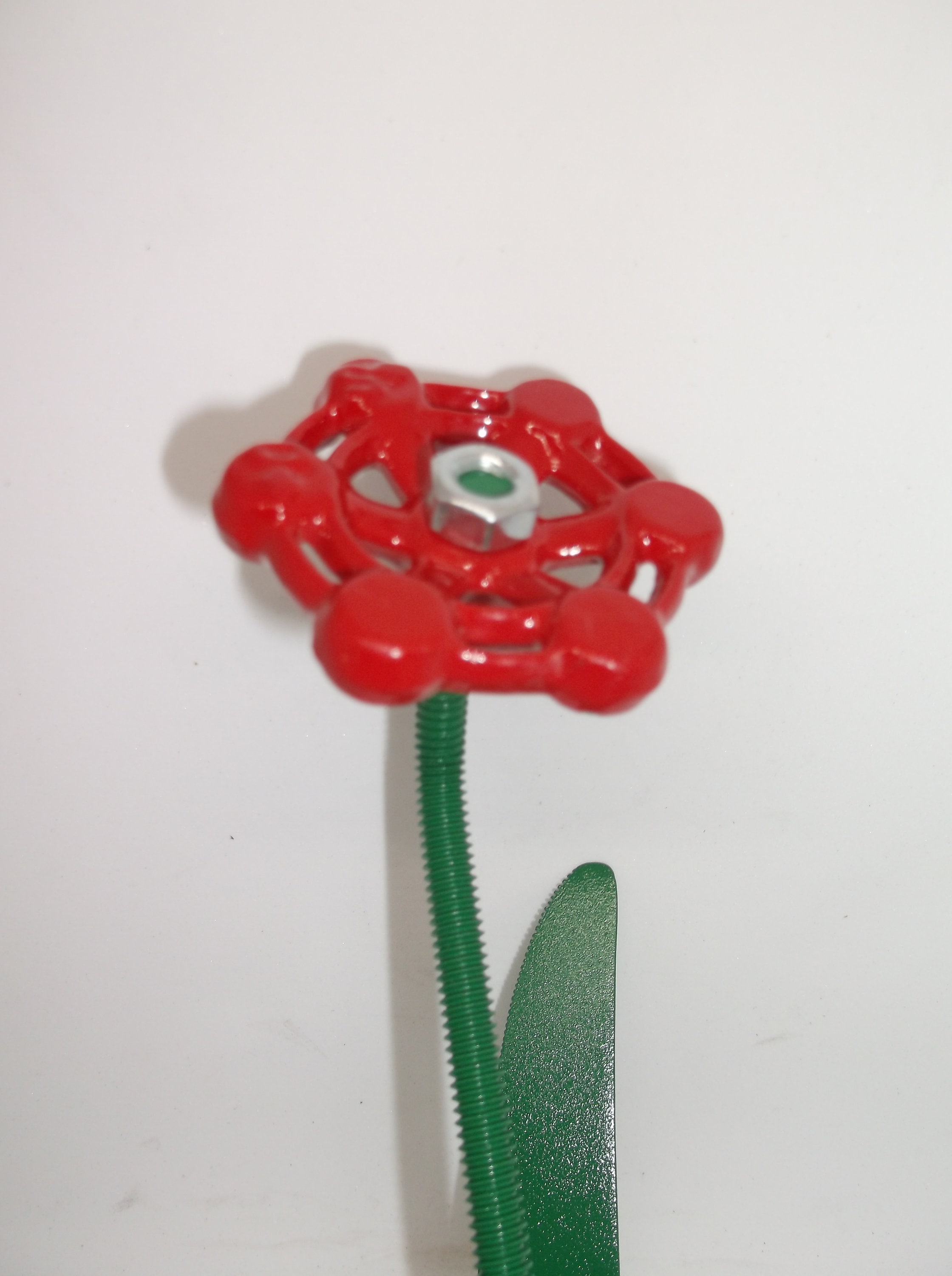 Red Metal Faucet Flower Sculpture: Recycled Valentine's Gift - Etsy