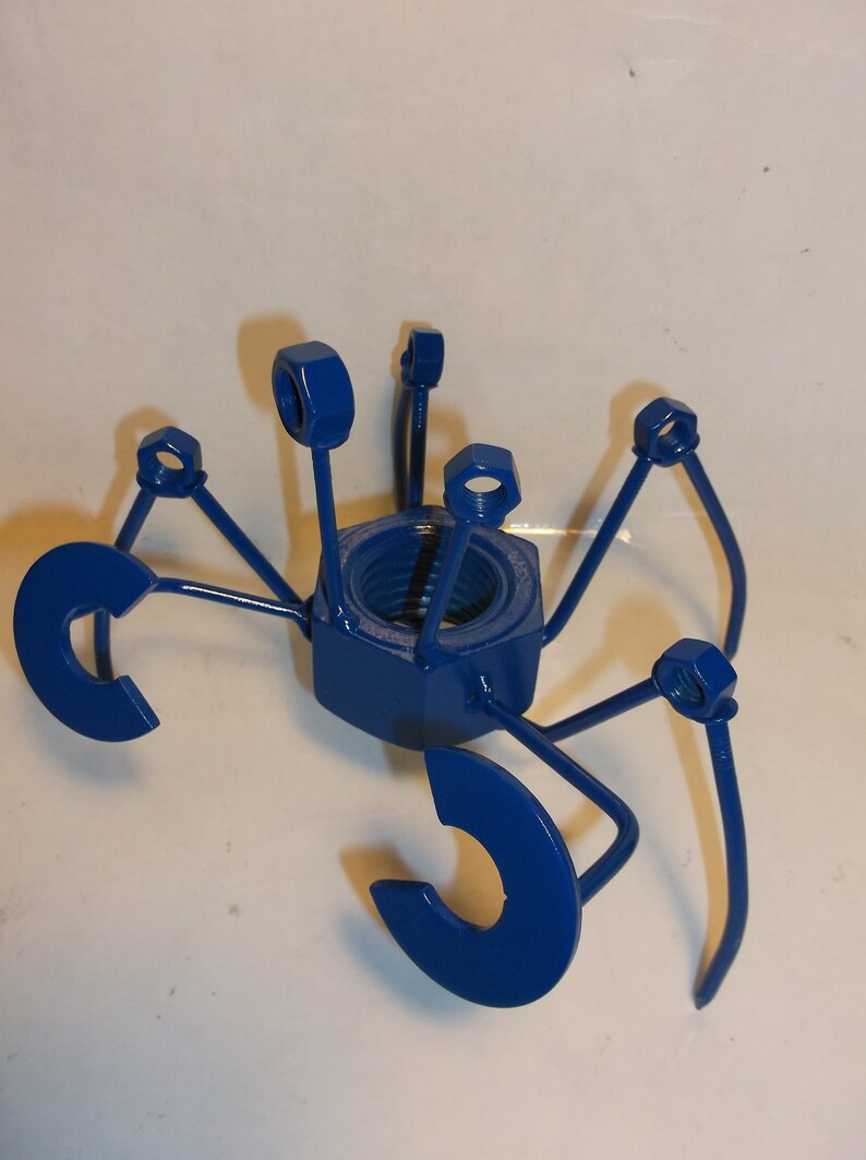 Blue Crab Scrap Metal Recycled Art, Crab Sculpture Figurine - Etsy