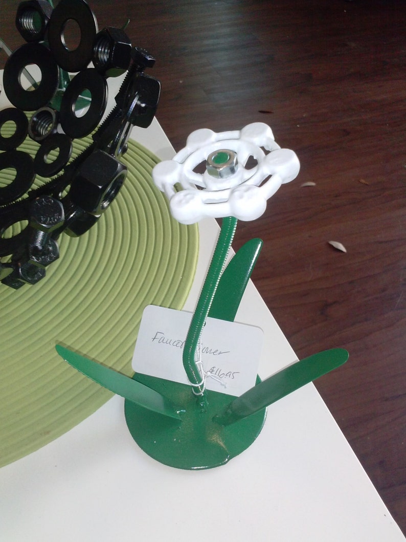 White Metal Flowers, Sculptured Floral Decor, Faucet Flower Valentines ...