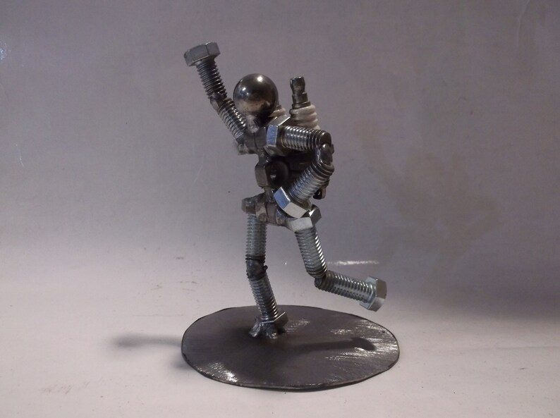 Rocket Man, Metal Bolt Figurine, Upcycled Art - Etsy