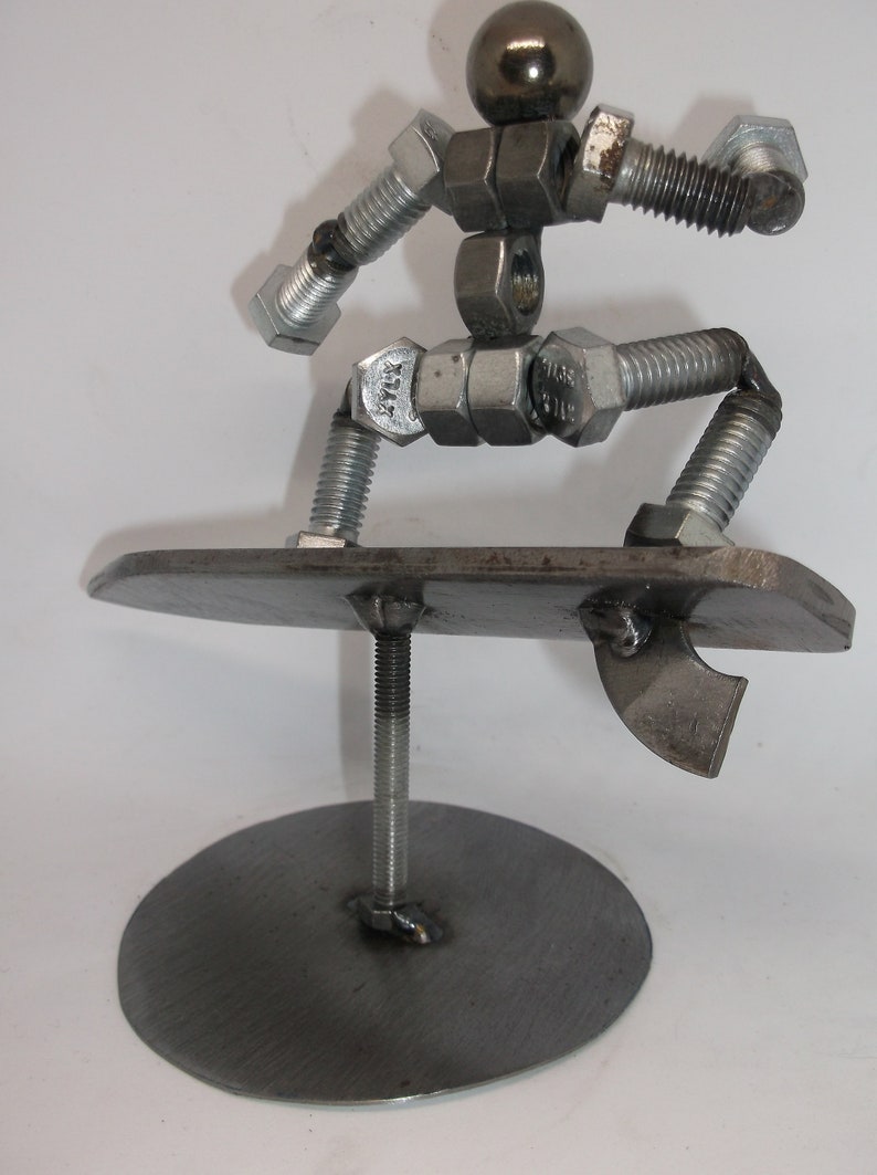 Surfer Metal Bolt Figurine. Upcycled Art Water Sports - Etsy