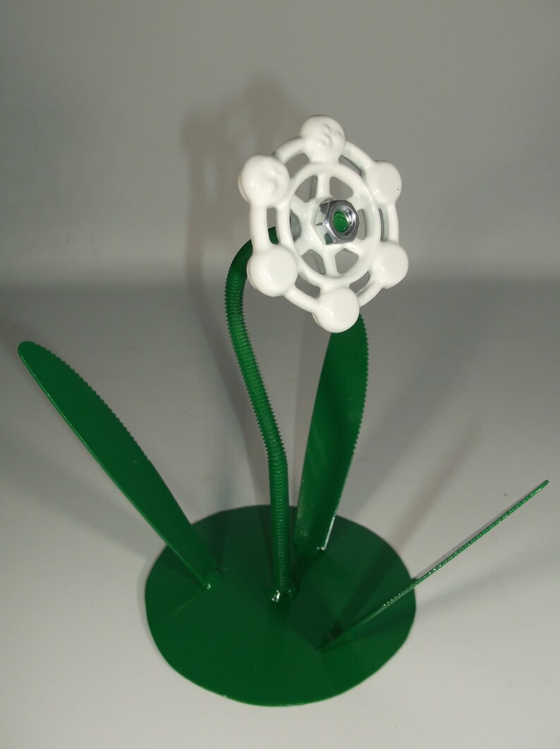 White Metal Flowers, Sculptured Floral Decor, Faucet Flower Valentines ...