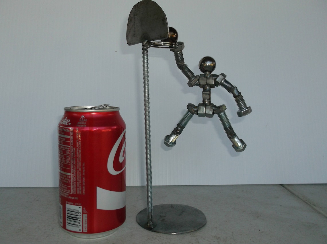 Basketball Player Metal Bolt Figurine Athlete Slam Dunk - Etsy