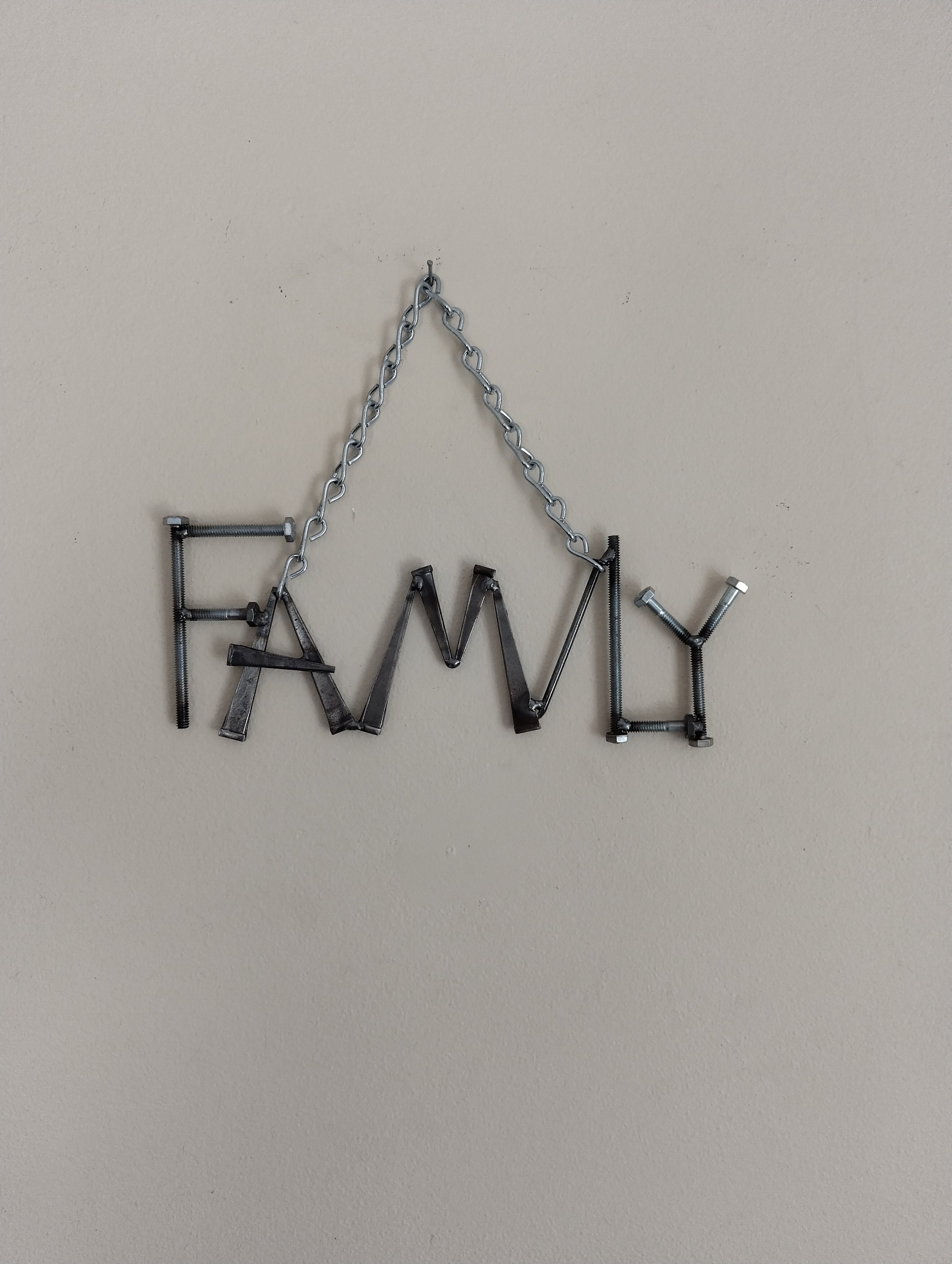 Recycled Metal Family Sign - Welded Art Door Hanger - Etsy