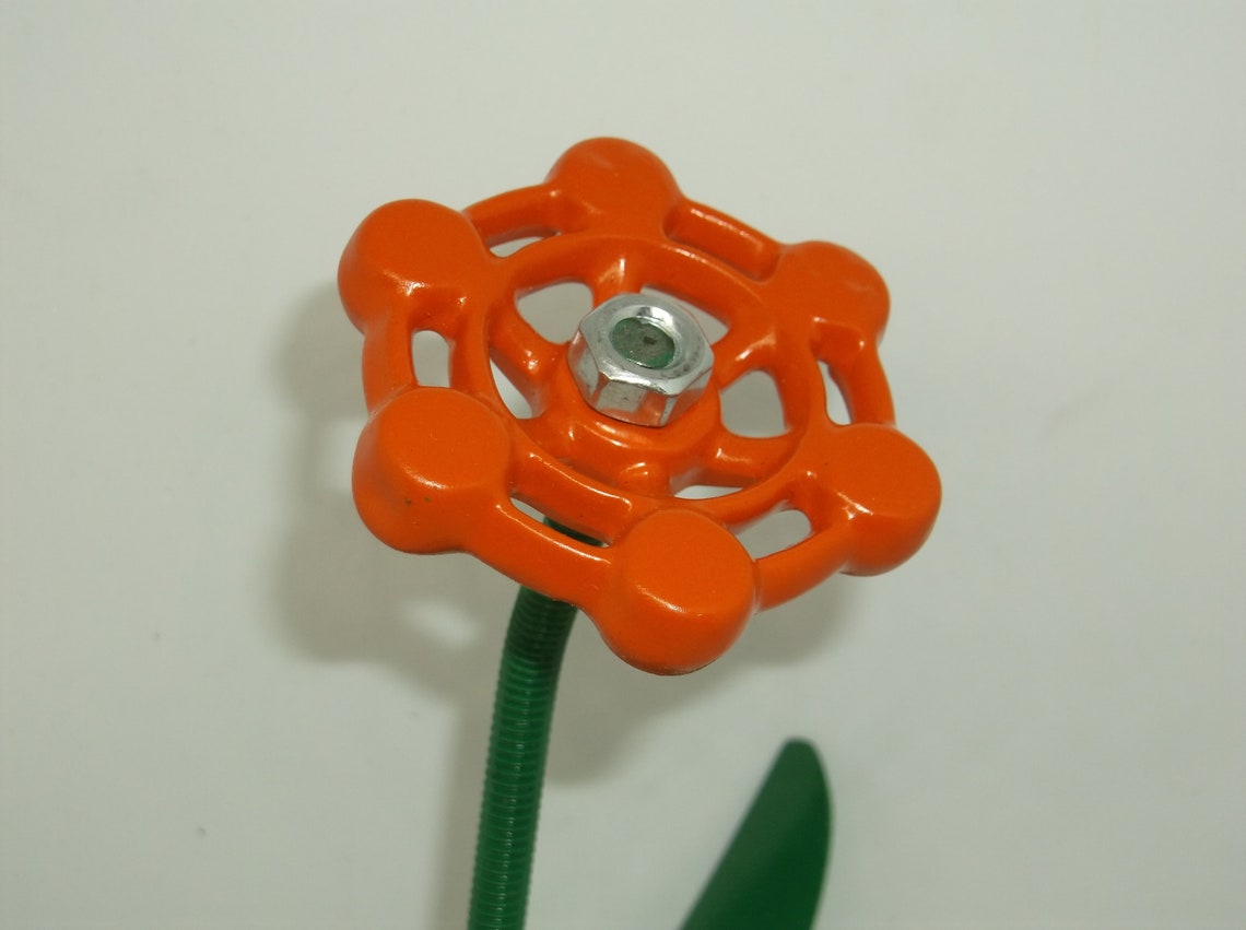 Orange Metal Flowers, Sculptured Floral Decor, Faucet Flower - Etsy
