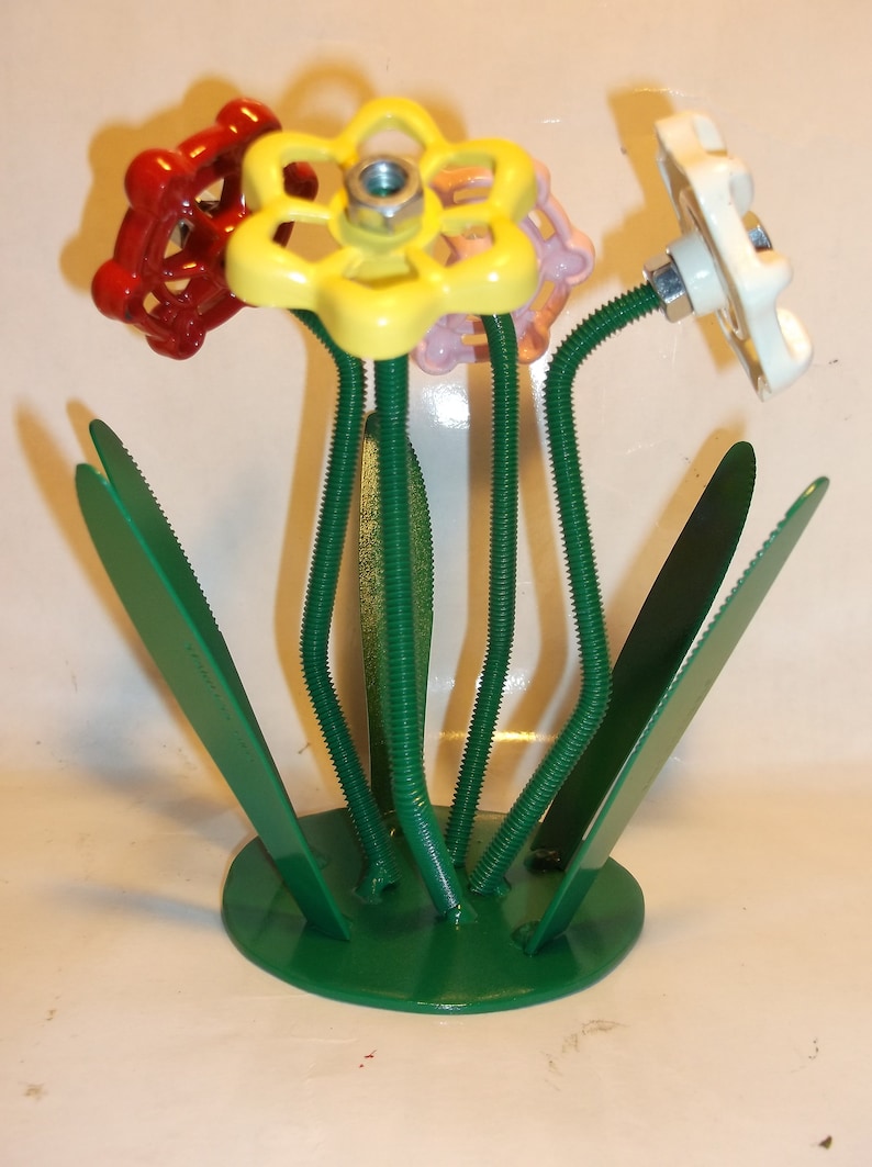 Recycled Metal Faucet Flower Bouquet: Handmade Floral Decor - Etsy