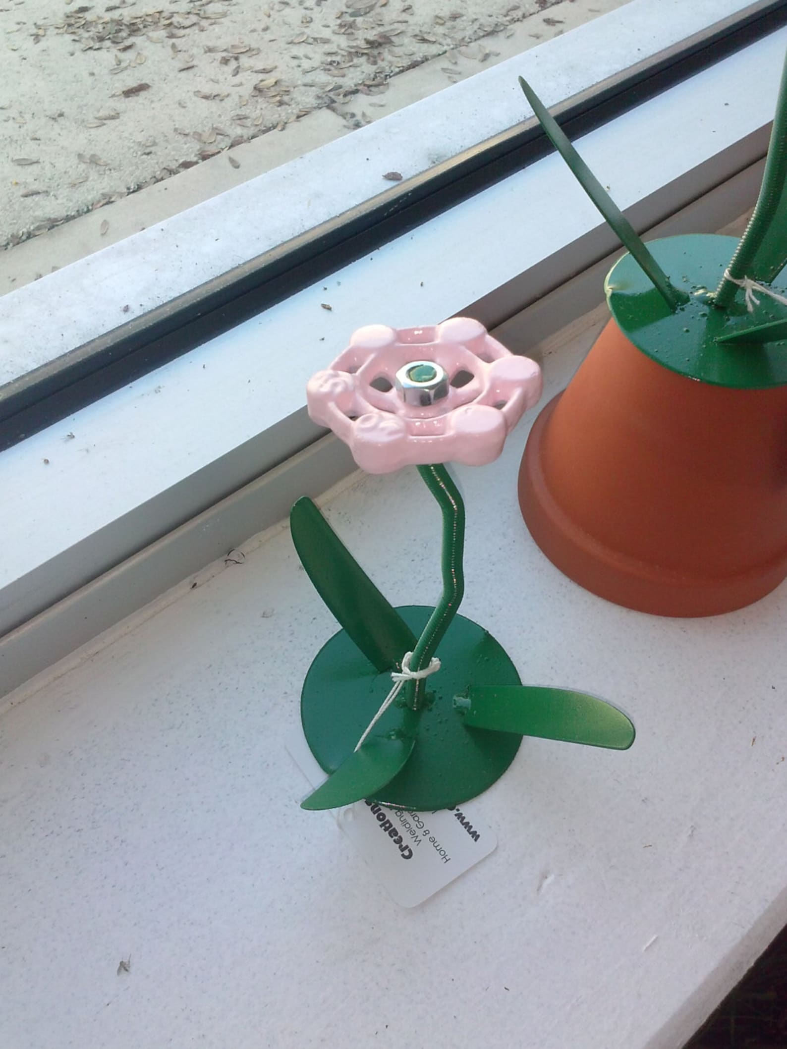 Pink Metal Flowers, Sculptured Floral Decor, Faucet Flower - Etsy