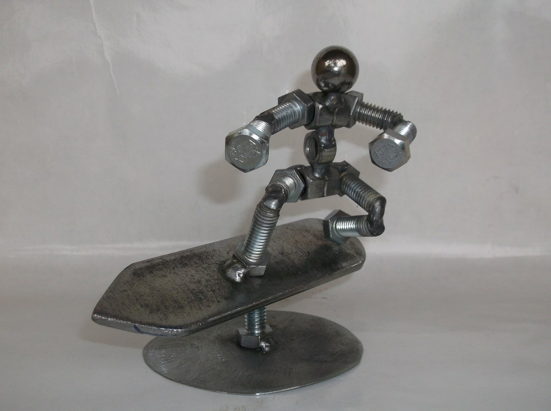 Surfer, Metal Bolt Figurine. Upcycled Art, Water Sports - Etsy