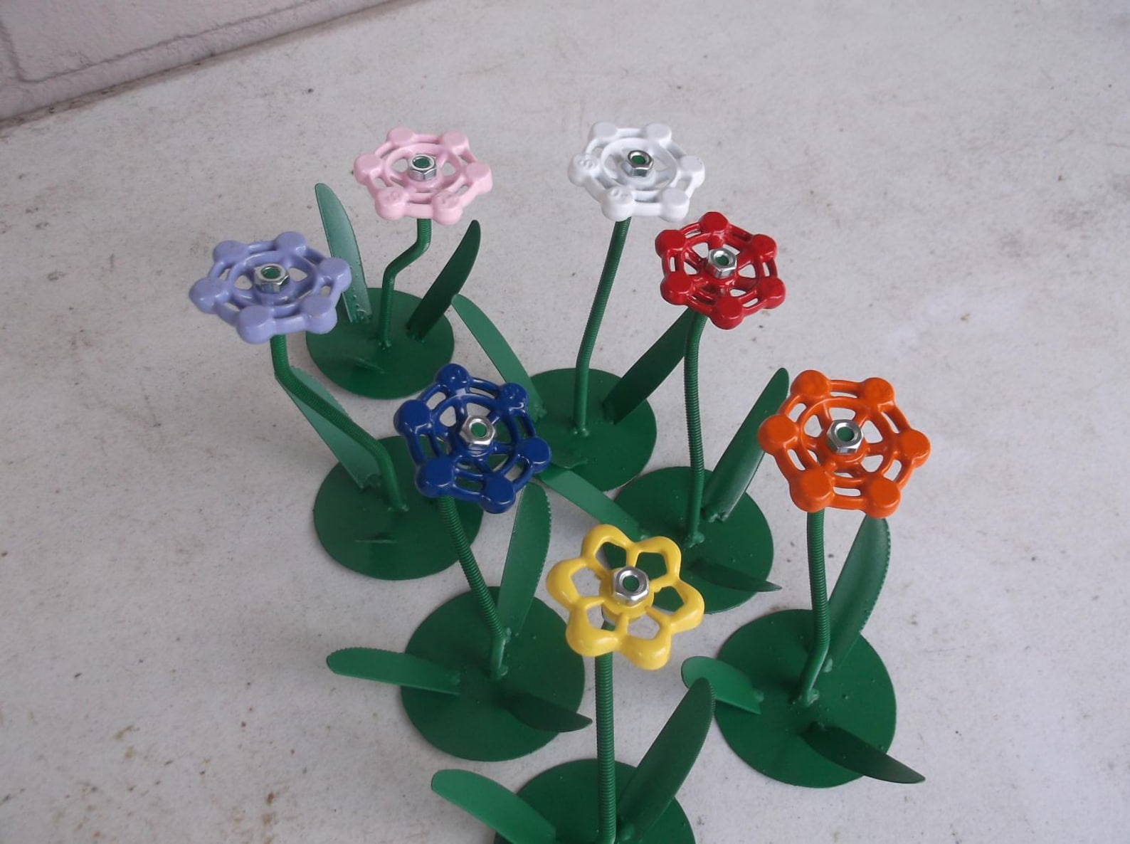 Blue Metal Flowers, Sculptured Floral Decor, Faucet Flower - Etsy
