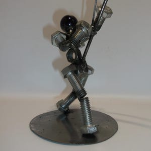 Fisherman, Angler, Metal Bolt Figurine, Upcycled Art - Etsy