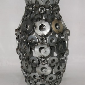Vase Metal Recycled Art, Metal Art Home Decor - Etsy