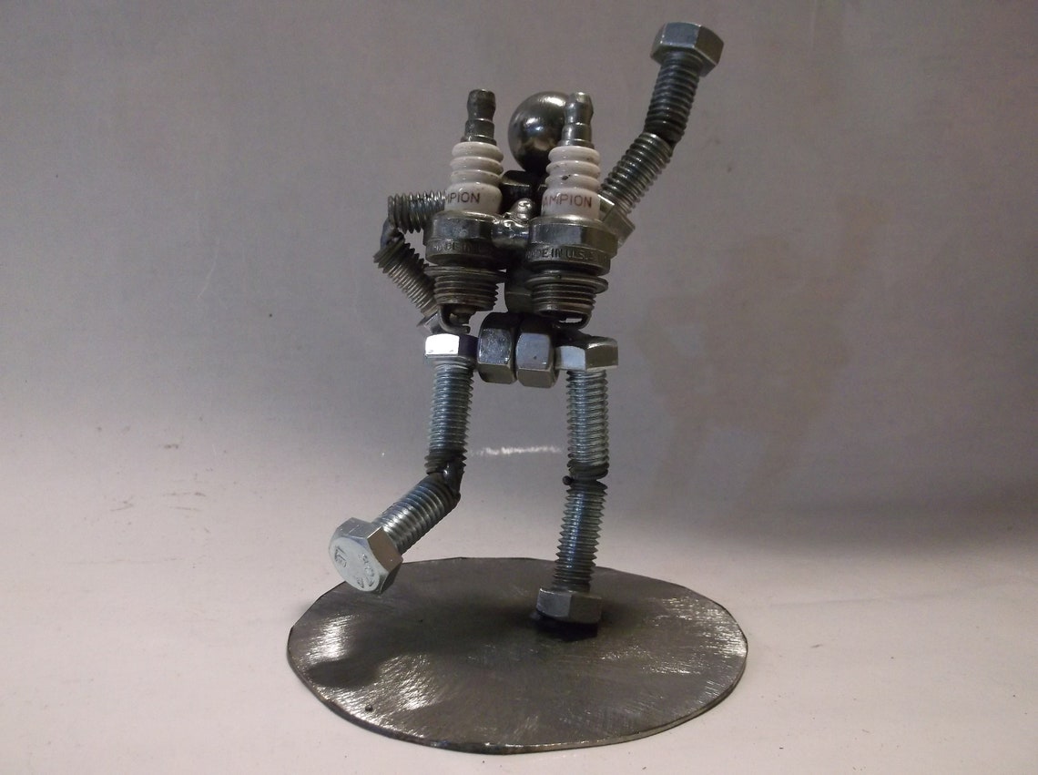 Rocket Man, Metal Bolt Figurine, Upcycled Art - Etsy