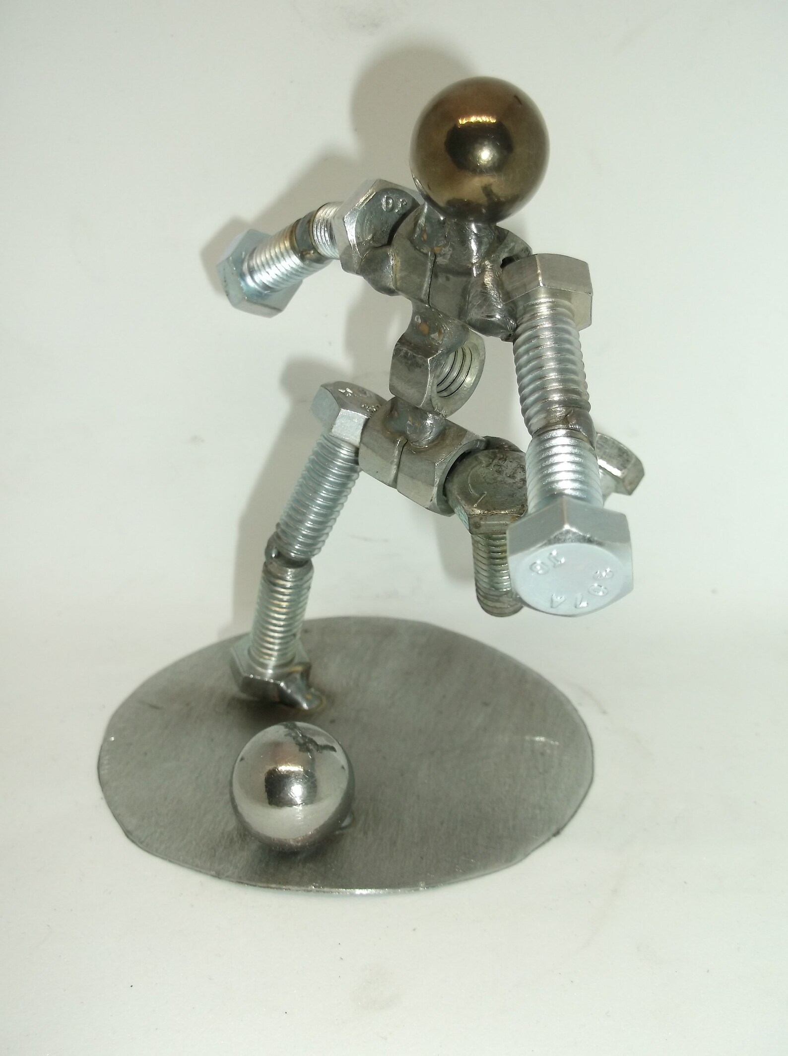 Upcycled Metal Soccer Player Figurine: Handmade Athlete Sculpture - Etsy