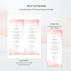 Digital Girl Baptism Menu Template, Girl Christening Menu, Girl Baptism ...