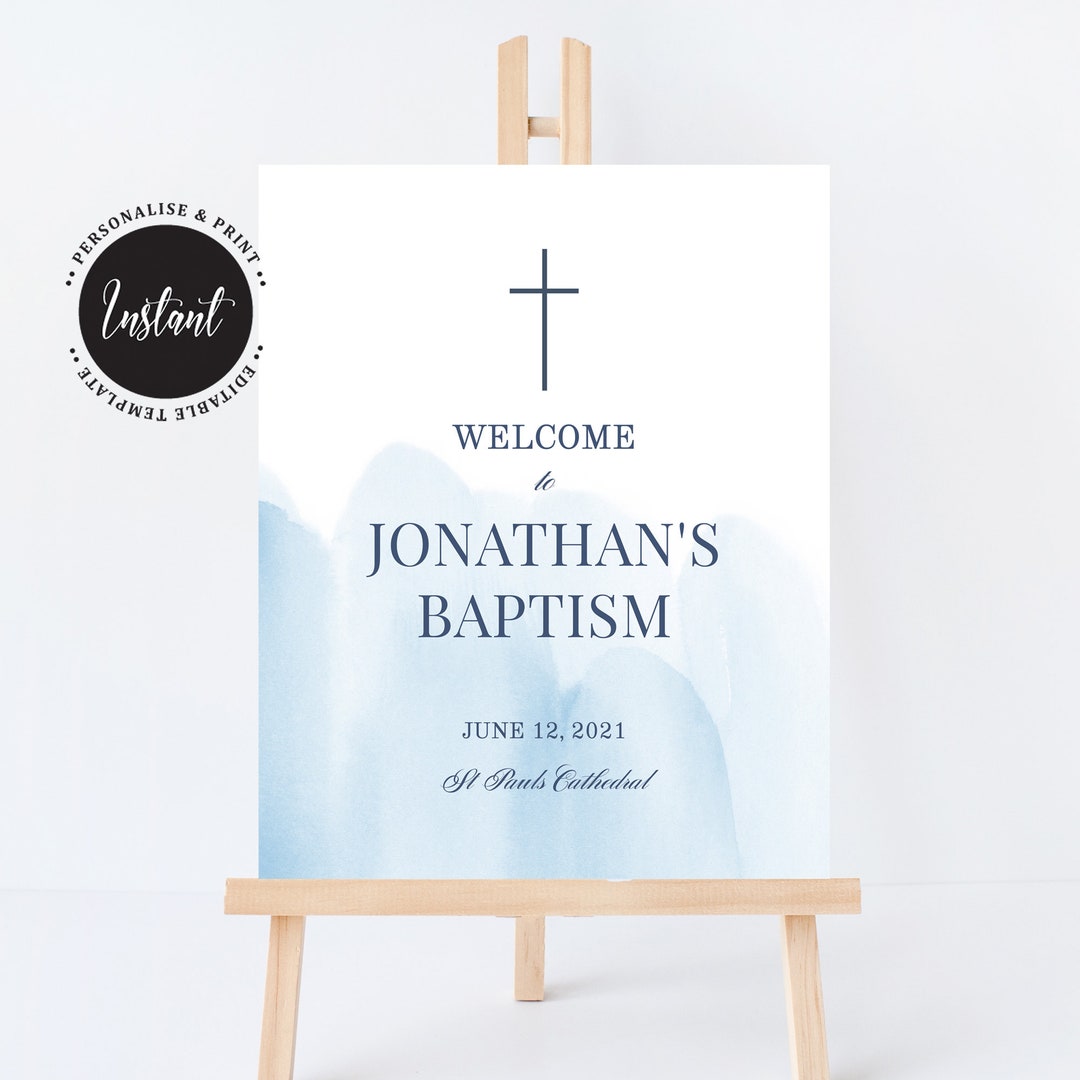 Baptism Welcome Sign, Christening or Communion Welcome Sign, Instant ...