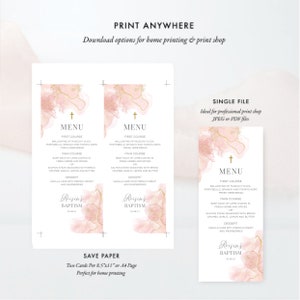 Digital Girl Baptism Menu Template, Girl Christening Menu, Girl ...