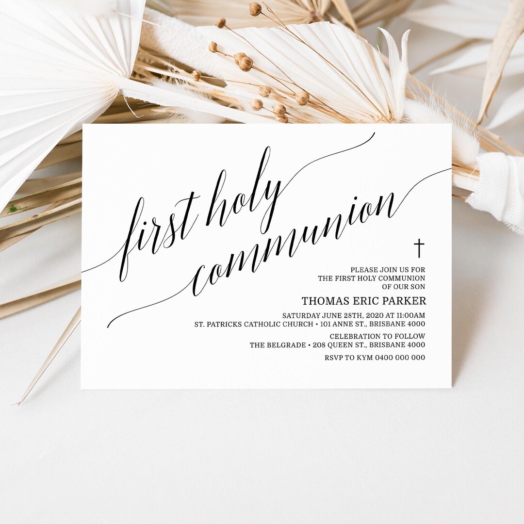 Editable Printable Holy Communion Invitation, Communion Party, Instant ...