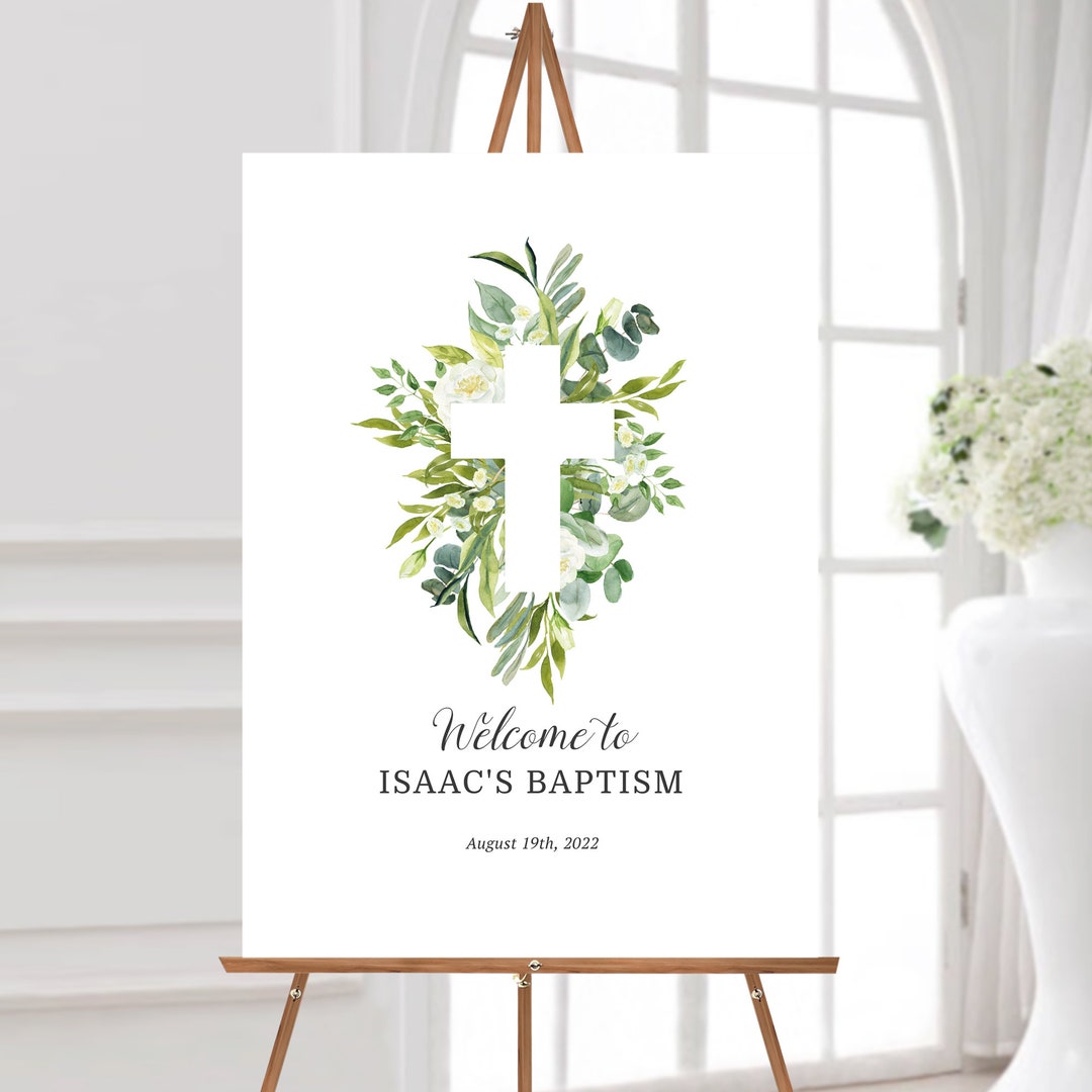 Baptism Welcome Sign Template, Christening or Communion Welcome Sign ...