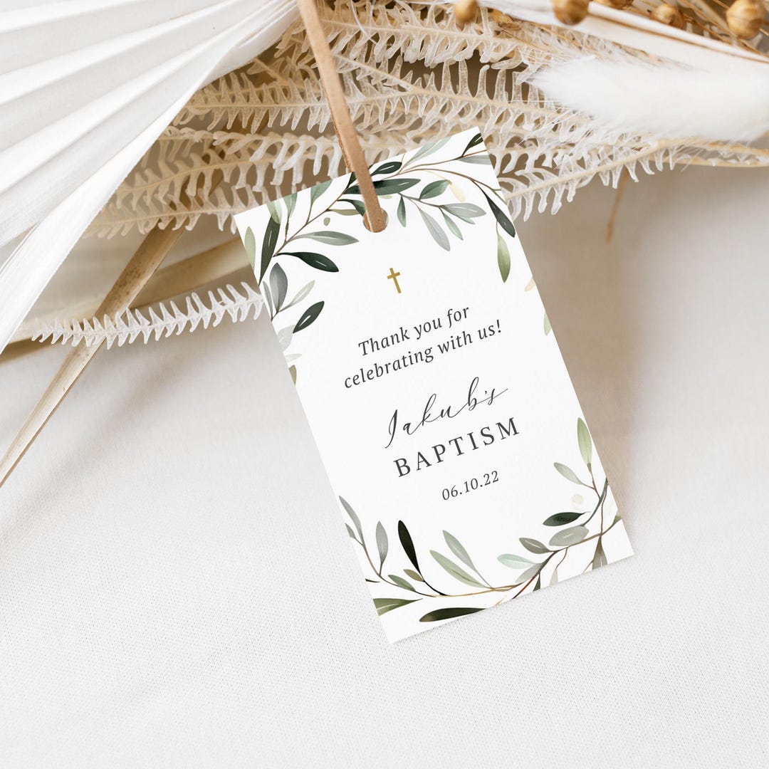 Baptism Favor Tags, Editable Christening Favor Tags, Communion Gift ...