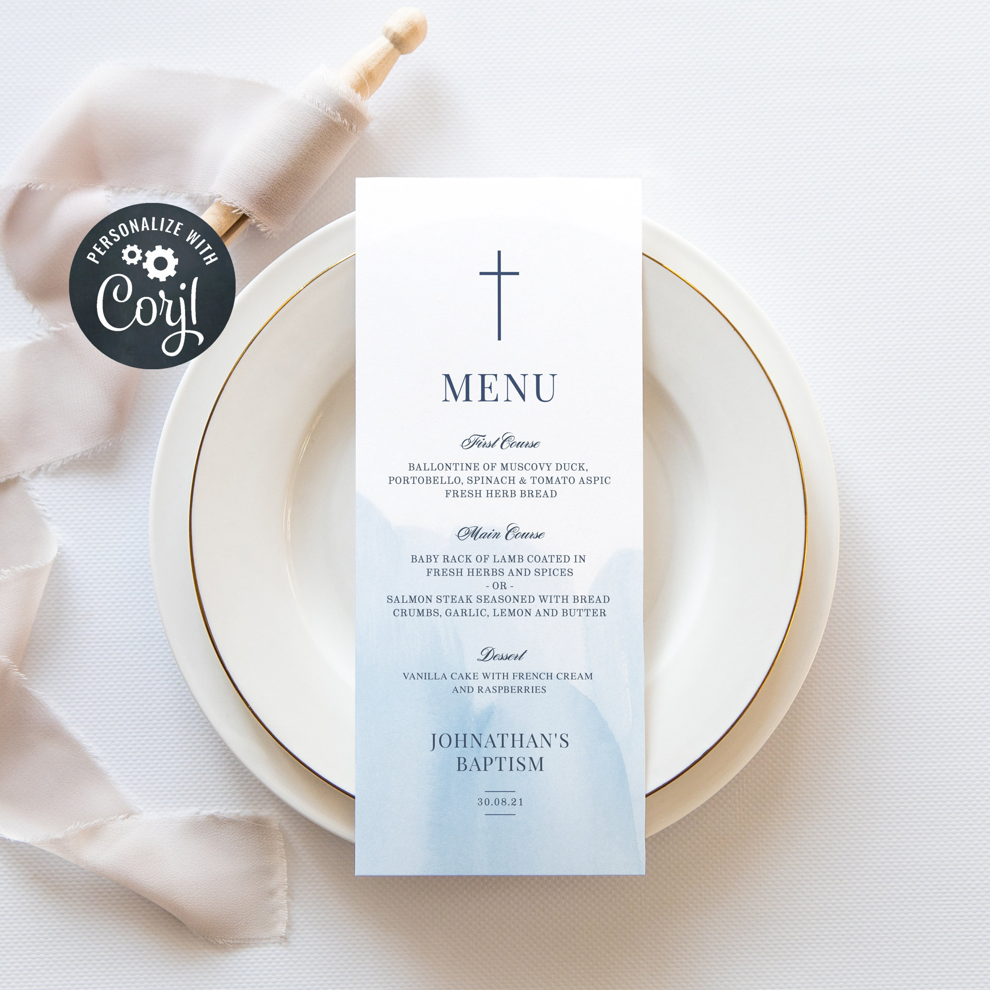 Plantilla de menú de bautismo menú de bautizo de niños menú - Etsy España