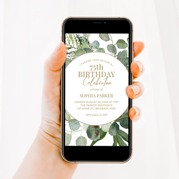 Birthday Evite Birthday Invitation Digital Invitation 30th - Etsy