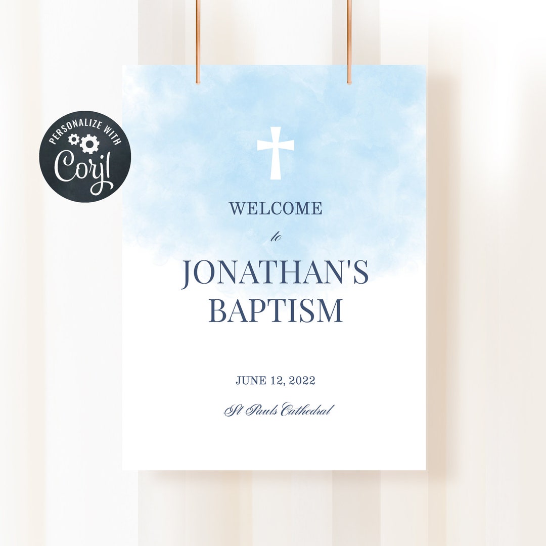 Baptism Welcome Sign Template, Christening or Communion Welcome Sign ...