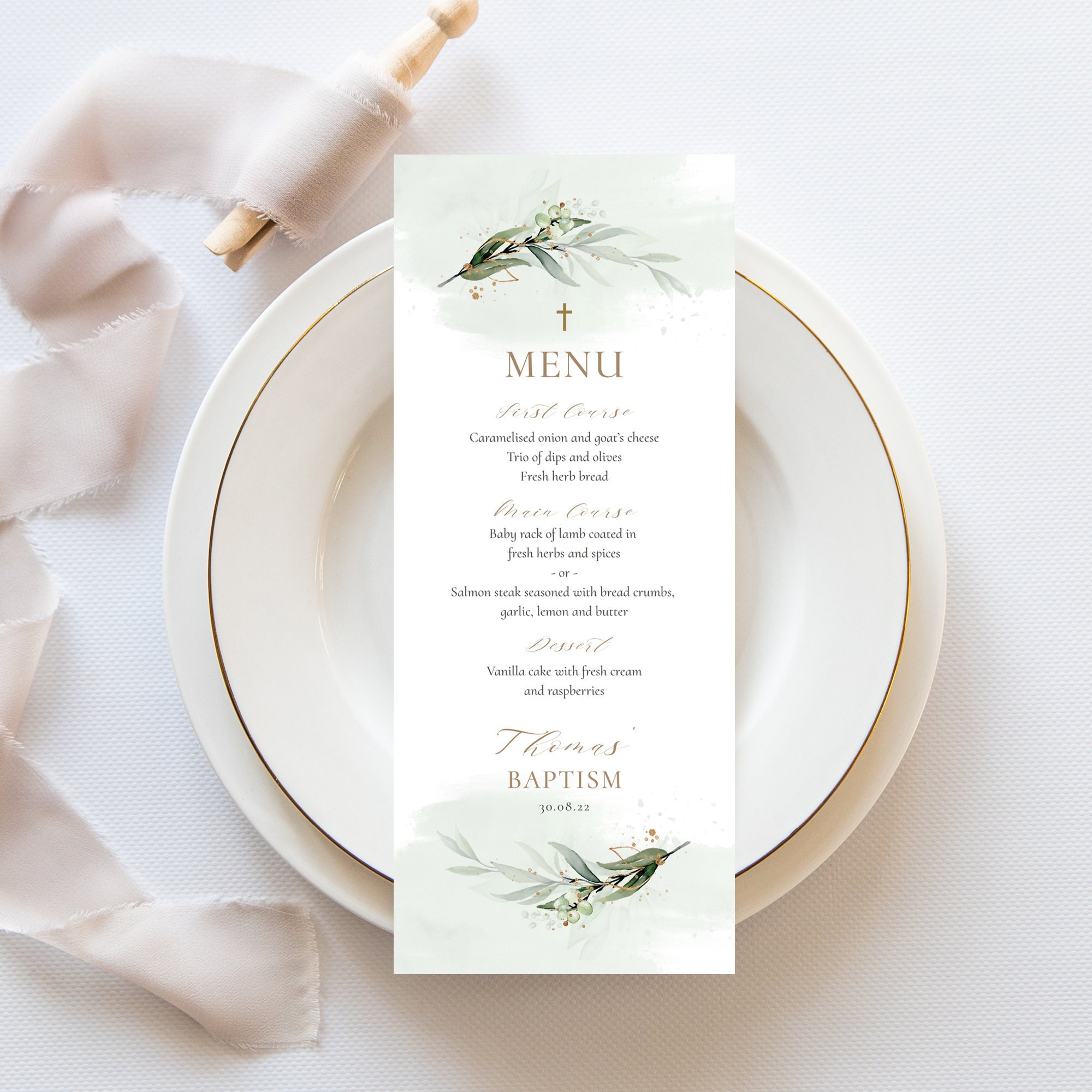 Baptism Menu Template, Christening Menu, Communion Menu, Boy Baptism ...