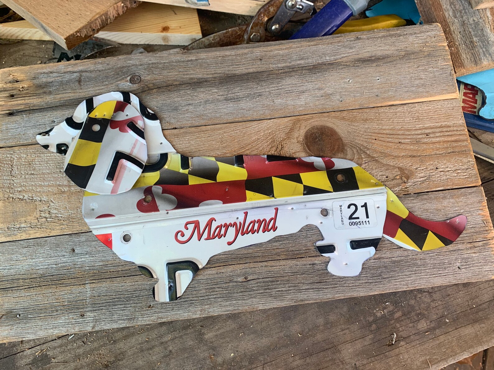 Handmade Daschund Dog Pet License Plate Metal Rustic Decor - Etsy