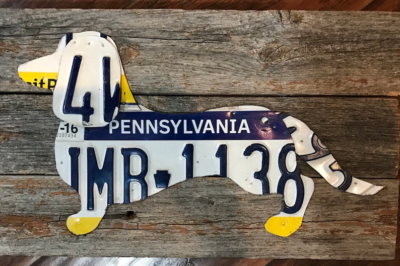 Handmade Daschund Dog Pet License Plate Metal Rustic Decor - Etsy