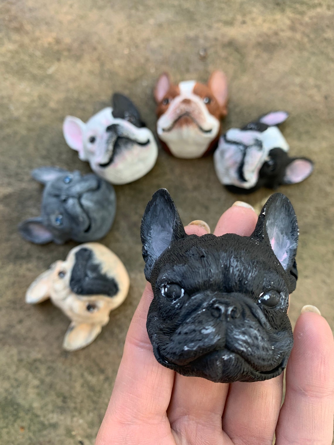 Custom Dog Head Plaster Boston Terrier Frenchie Magnet 2 - Etsy