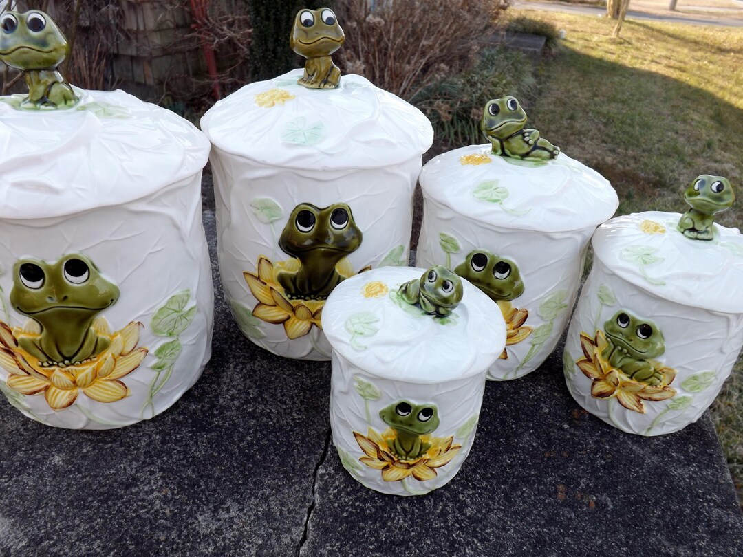Set of Five Canisters - Neil the Frog - Sears and Roebuck, 1977 - Etsy
