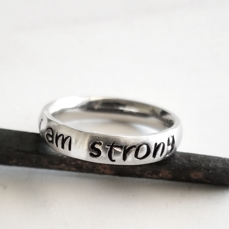 I Am Strong Ring Survivor Jewelry Strength Please Read Full | Etsy