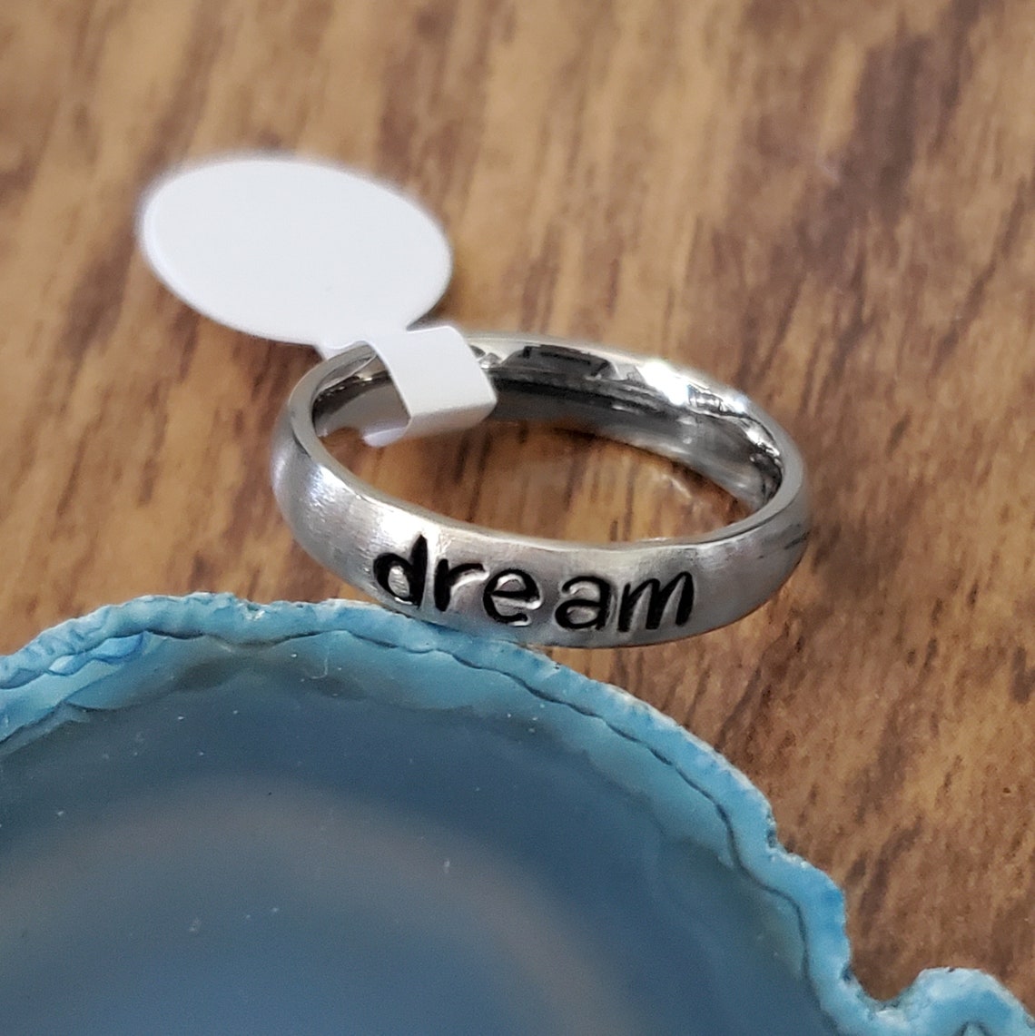 Dream Ring Inspirational Stacking Ring Power Word Dream On - Etsy
