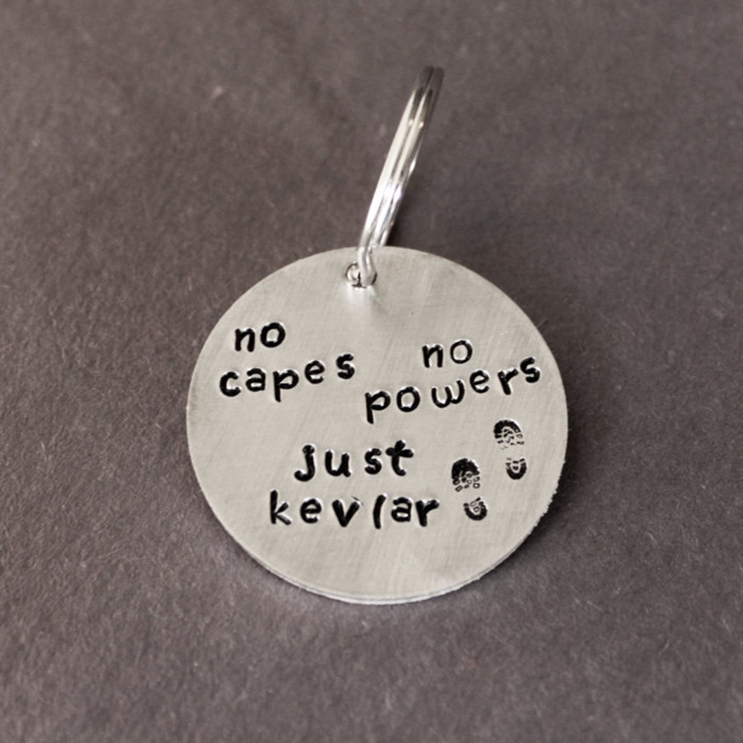 Kevlar Keychain No Capes No Powers Just Kevlar Keyring - Etsy