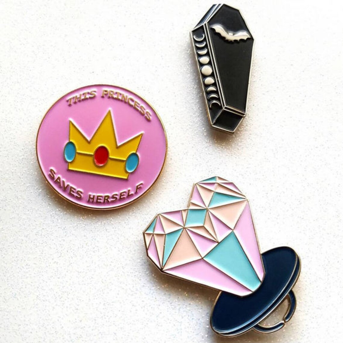 Ring Pop Pin Crystal Enamel Pin Heart Shaped Hat Lapel Pin - Etsy