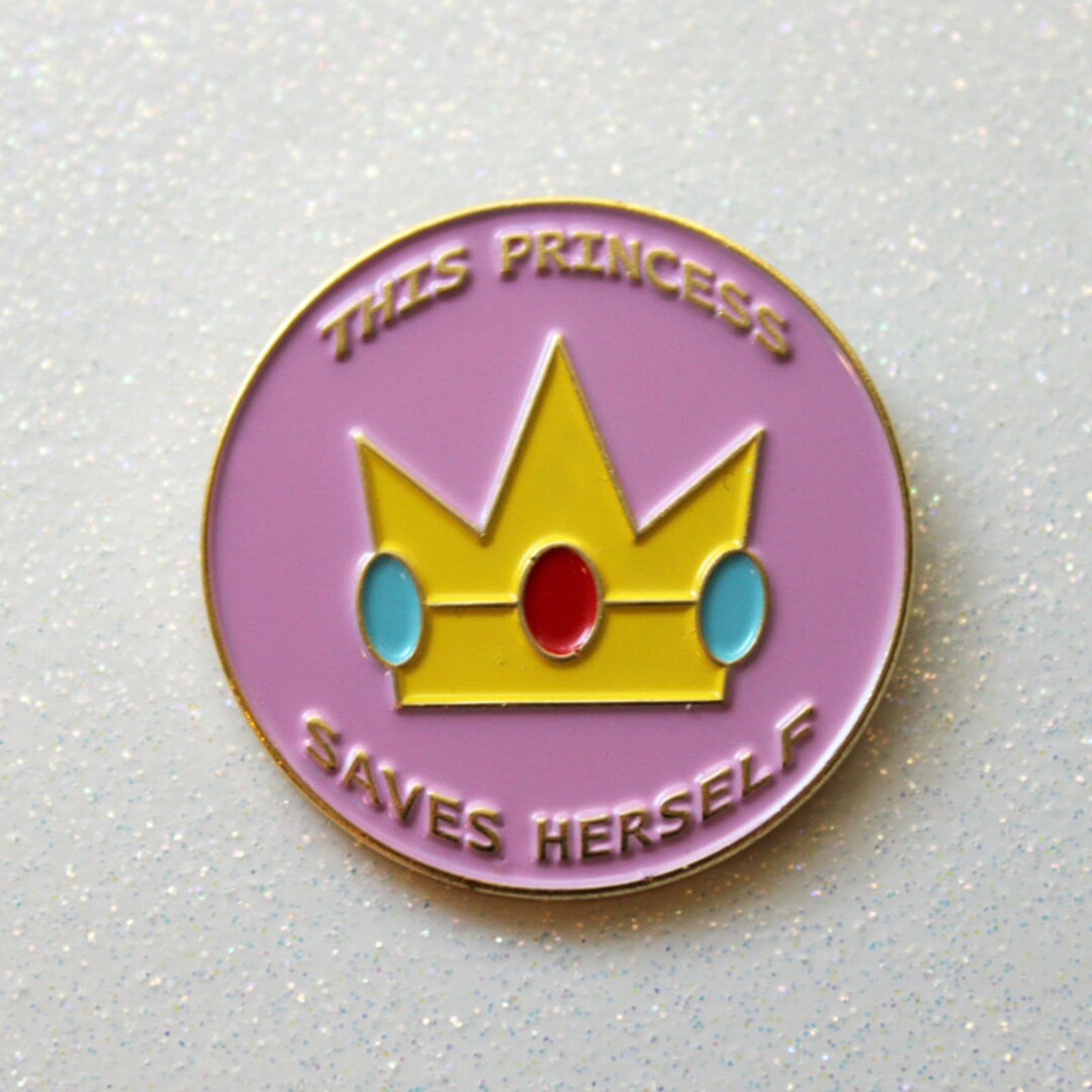 Crown Enamel Pin, This Princess Saves Herself Hat Lapel Pin, Badge ...