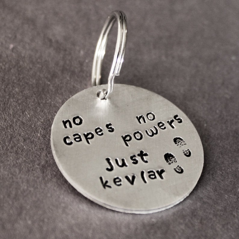 Kevlar Keychain No Capes No Powers Just Kevlar Keyring - Etsy