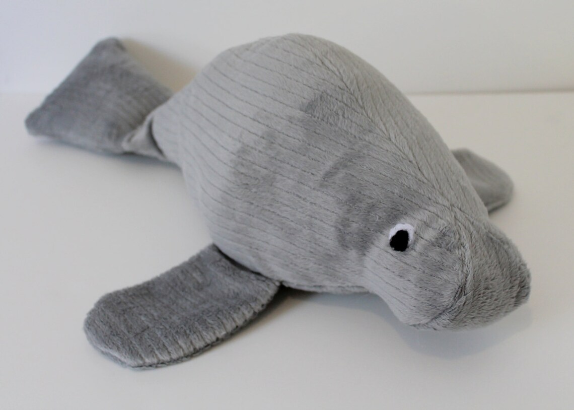Soft Gray Manatee Plush / Gray Stuffed Animal Manatee Plush - Etsy