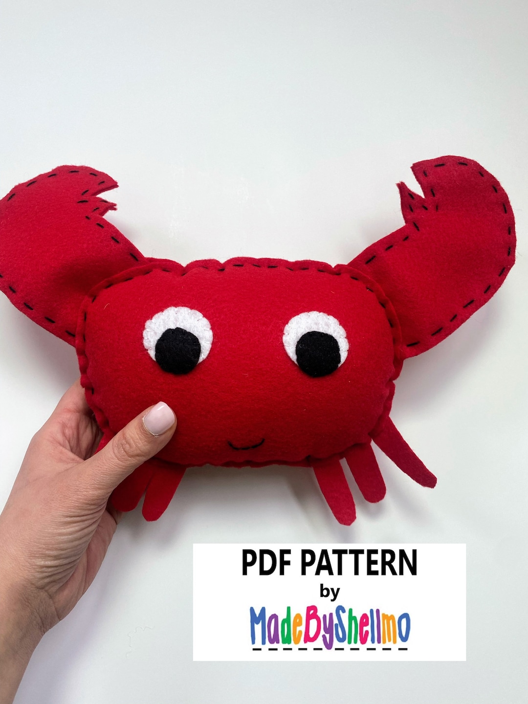 PDF Pattern - Felt Happy Crab Stuffed Animal - Etsy