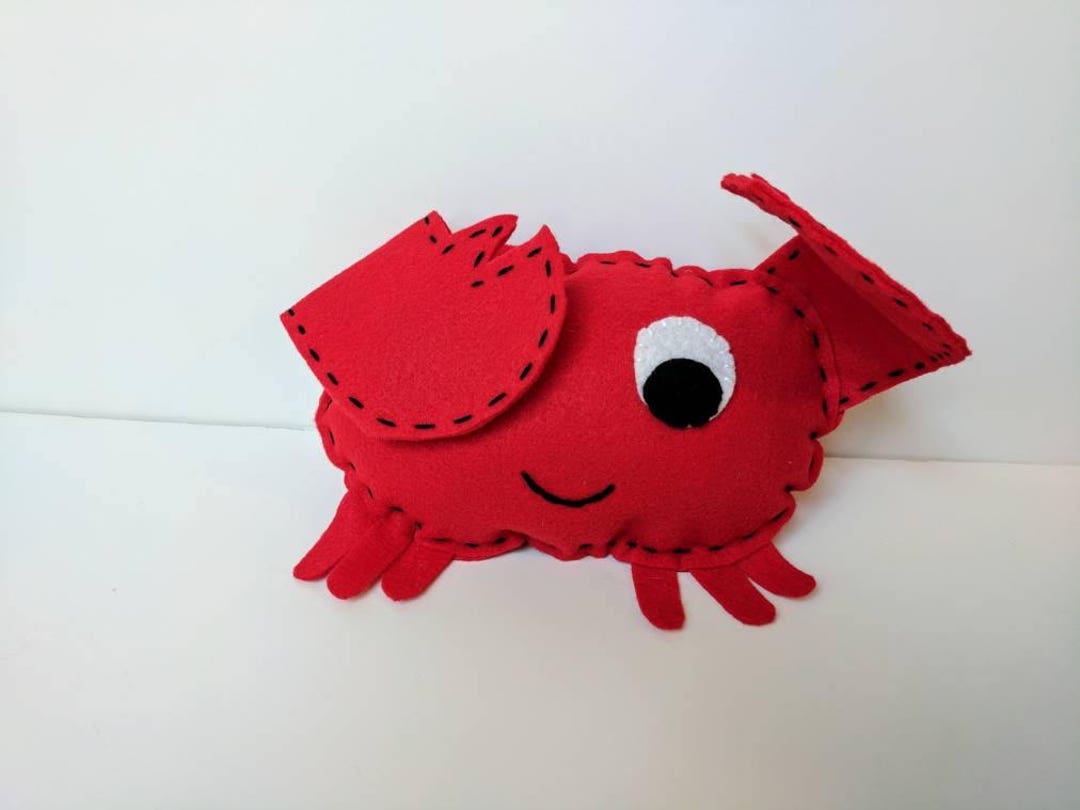 Red Stuffed Crab Plushie: Hand Stitched Peekaboo Toy - Etsy