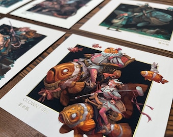 Art Postcard Set 4 Custom Art Postcards, Personalized Illustrated ...