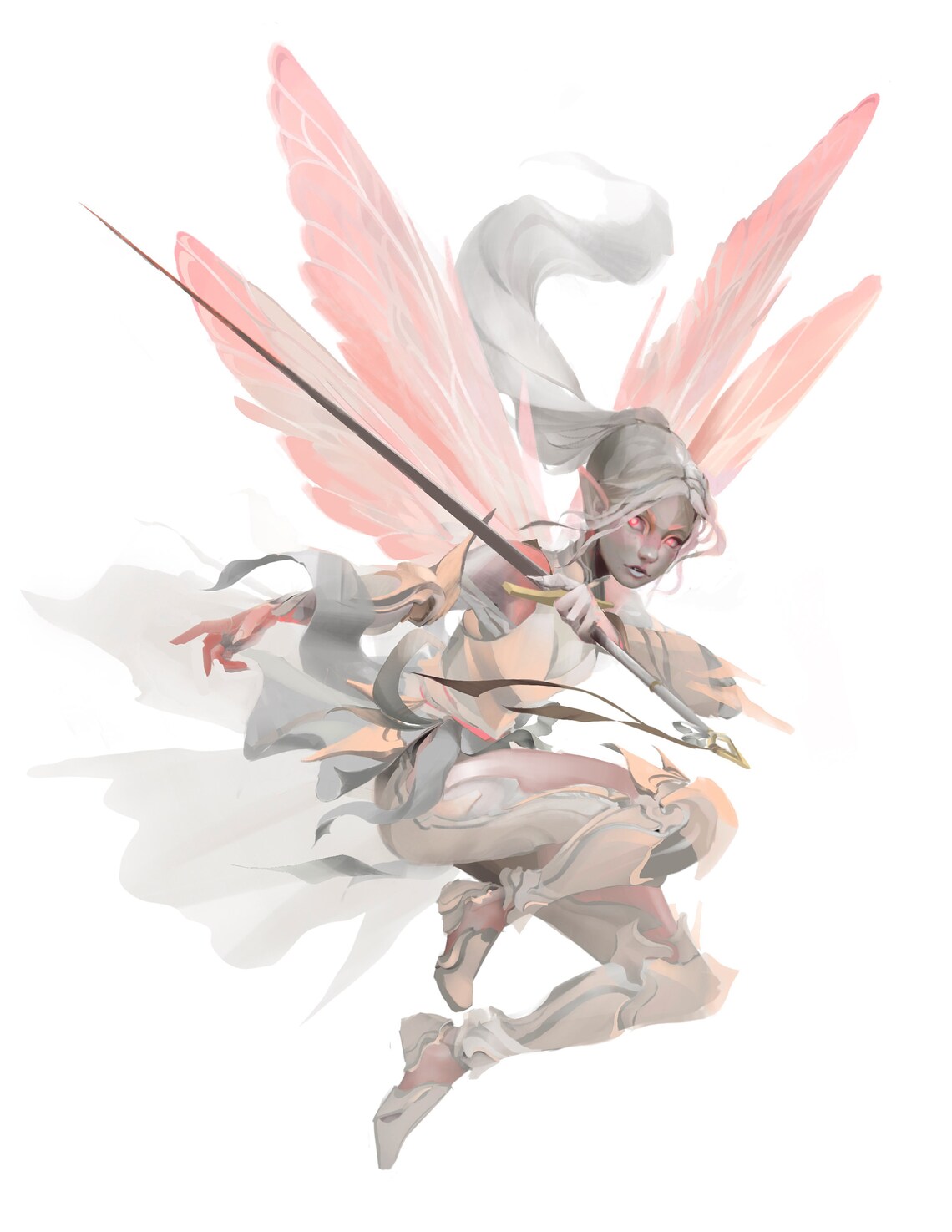 Dragon Fly Knight ROSE GOLD Leaf/ Foil Print 8x10 Fairy - Etsy