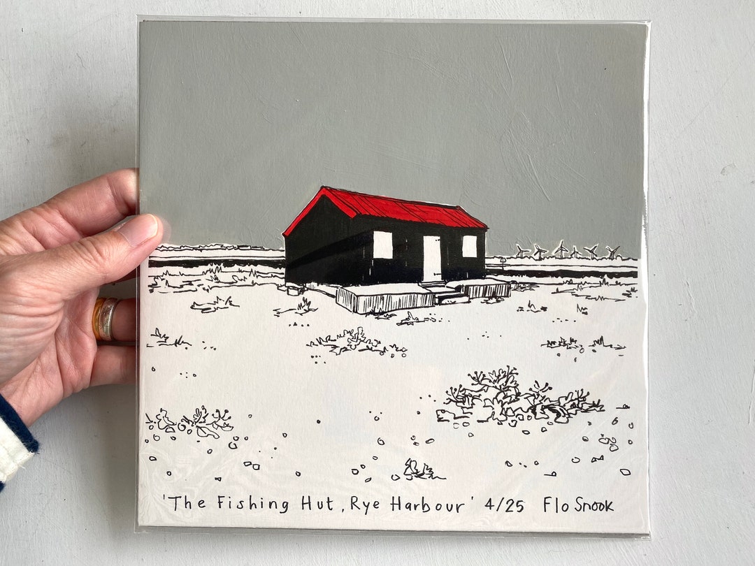 Fishing Hut Rye Harbour / Red Roofed Shed / Hand Painted Print - Etsy