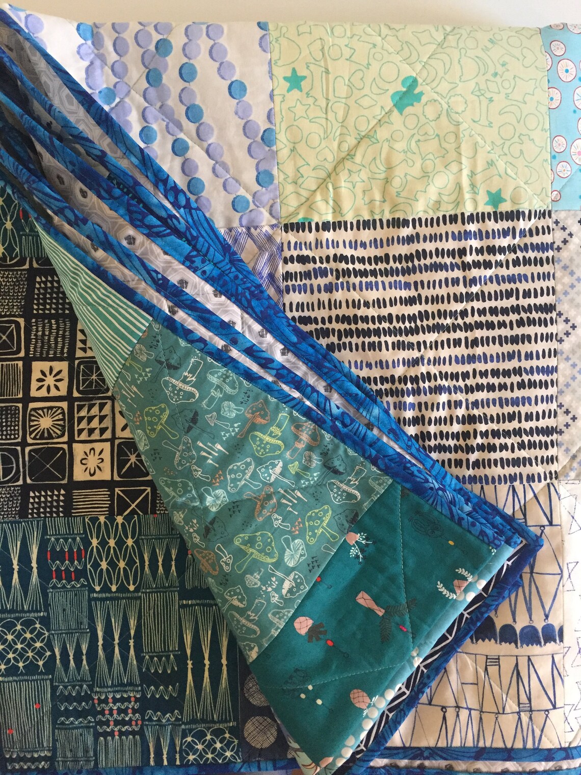 Queen Size Custom Patchwork Quilt, Traditional Quilt, Bedding, You ...