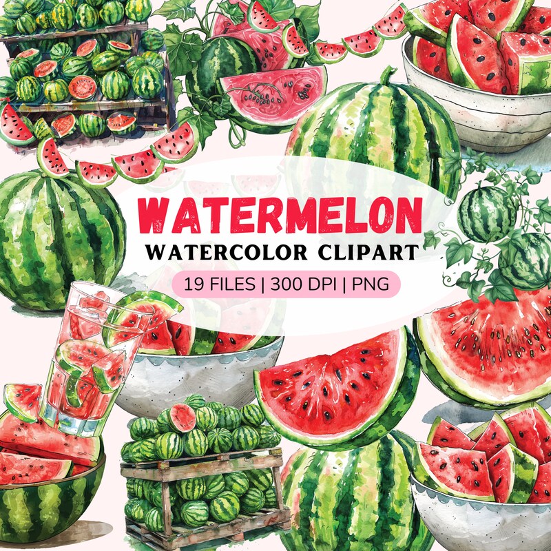 Watermelon Clip Art - Etsy