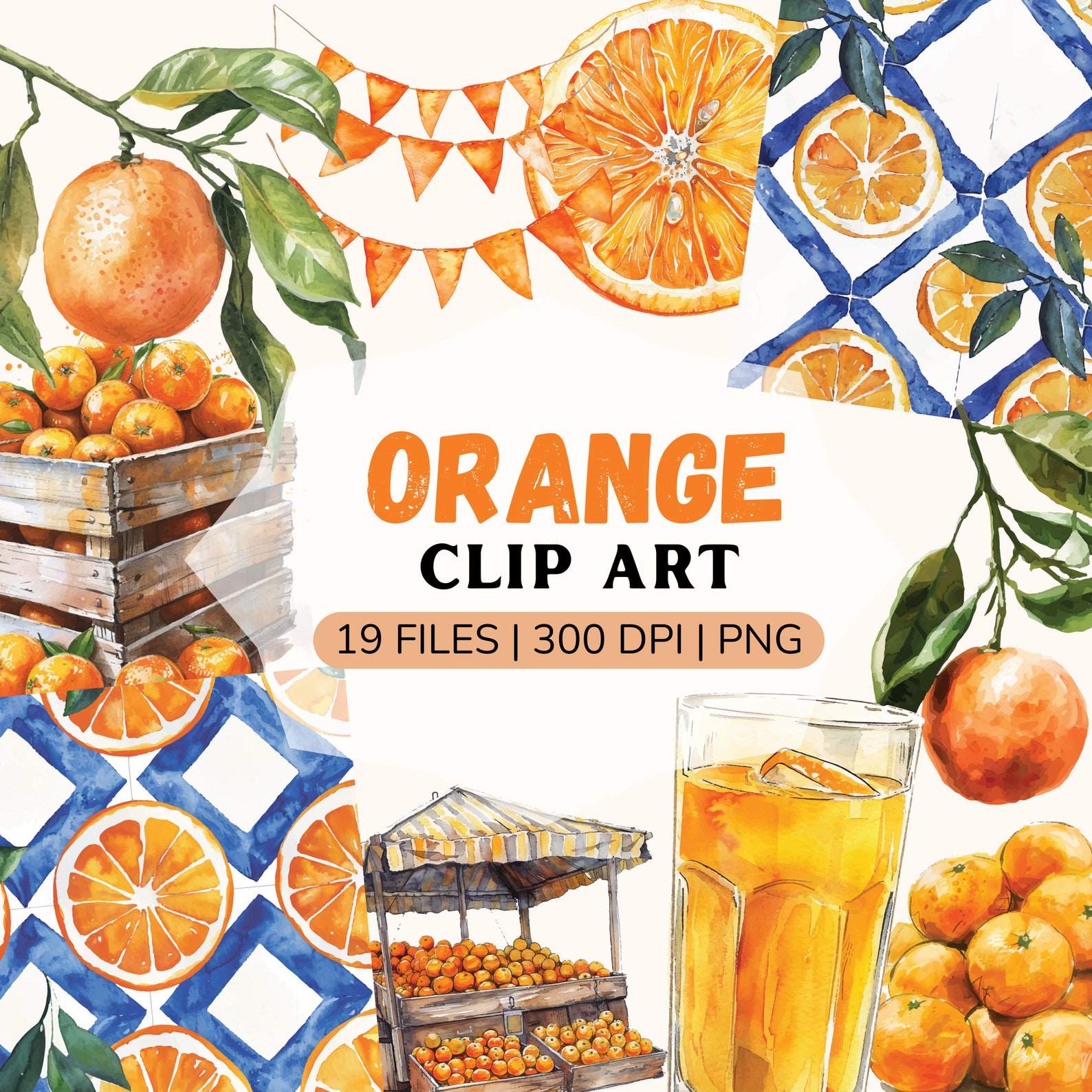 Watercolor Orange Clipart Png - Clip Art - Citrus Wreath - Orange Twig ...