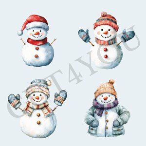 Watercolor Snowman Png, Snowman Clipart, Winter Scrapbook Images ...