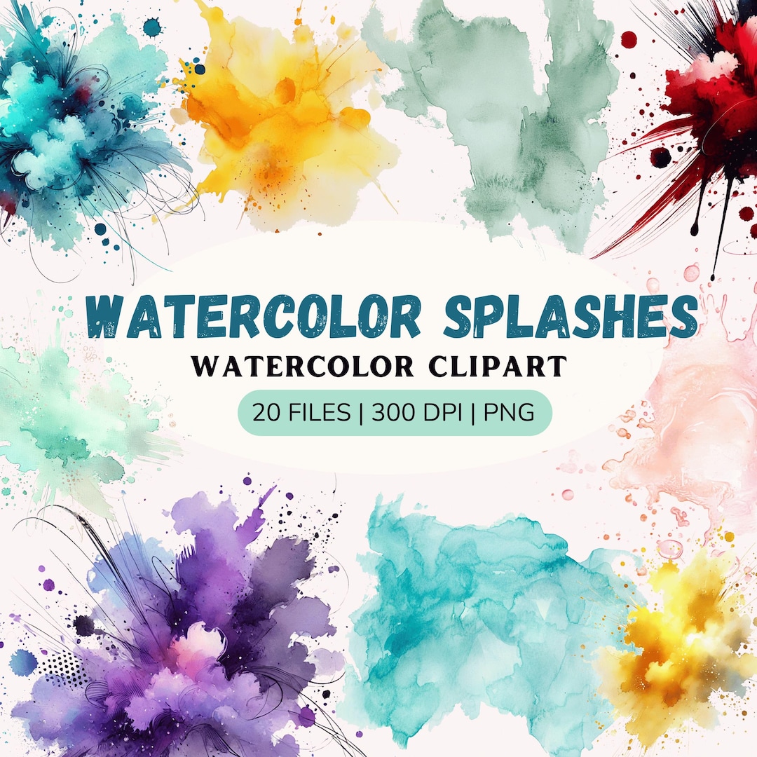 Watercolor Clipart Splash, Watercolor Png Splash, Watercolor Elements ...