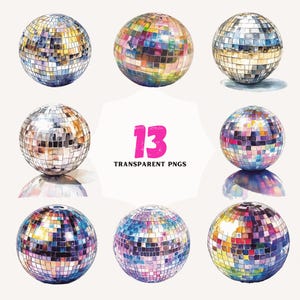 Watercolor Disco Ball Png, Dance Clipart, Disco Ball Clipart, Disco ...