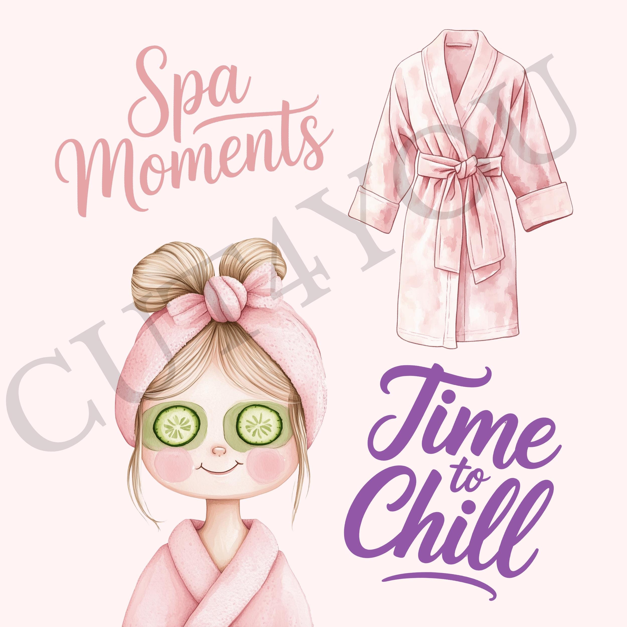 Cute Spa Clipart, Watercolor Girls Clipart, Spa Party Digital Download ...